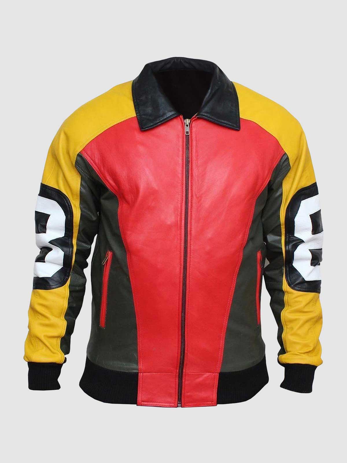 Men's Multi Color Leather Bomber Jacket | Leather Jacket Master