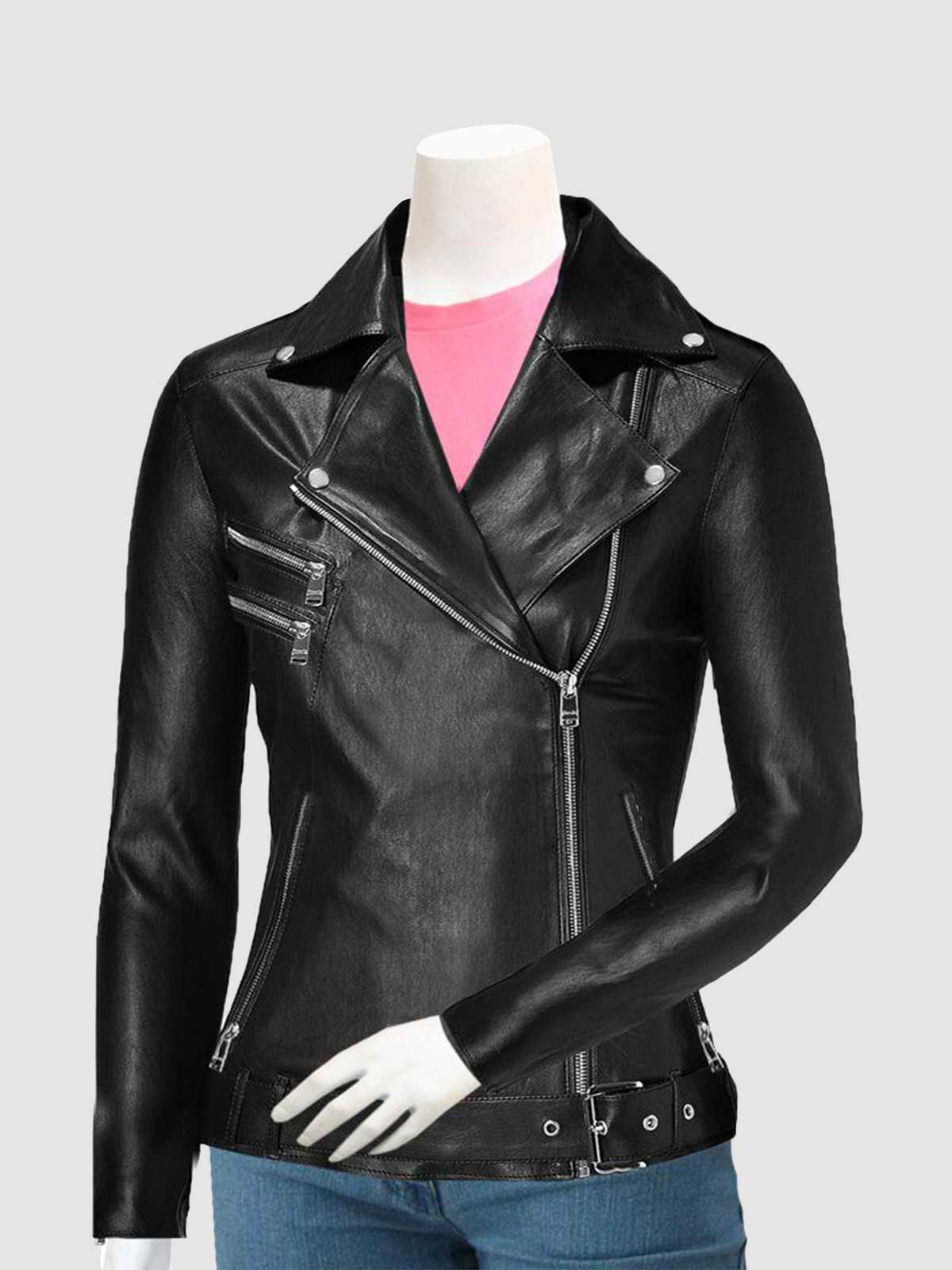 Women's Classic Leather Zipper Jacket | Leather Jacket Master