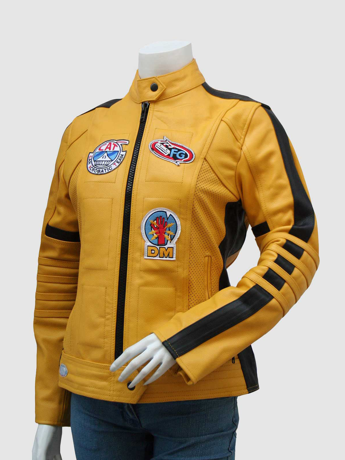 Women's Yellow Leather Motorcycle Jacket | Leather Jacket Master